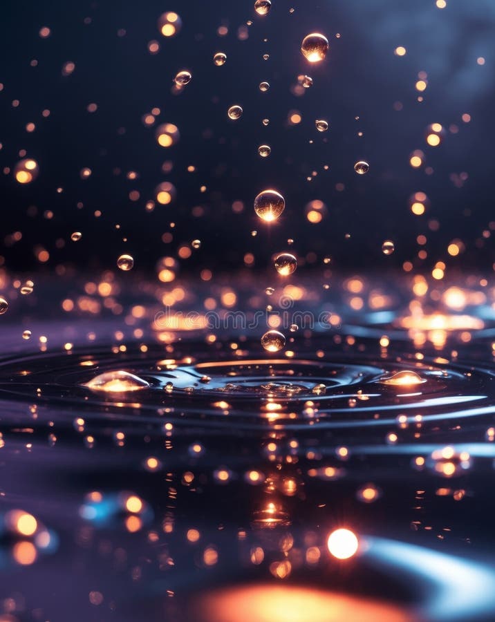 Light Reflections and Water Droplets Creating a Mesmerizing Display in ...