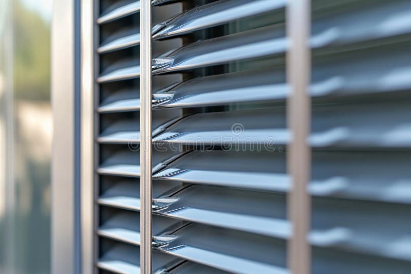 Close View of Modern Window Shutters Showing Sharp Lines and Sleek ...