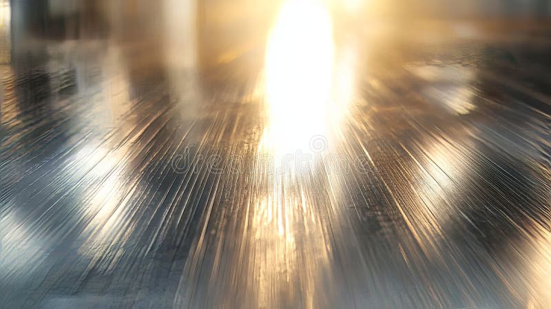 Light Reflects Off a Smooth Silver Stainless Steel Sheet, Creating a ...
