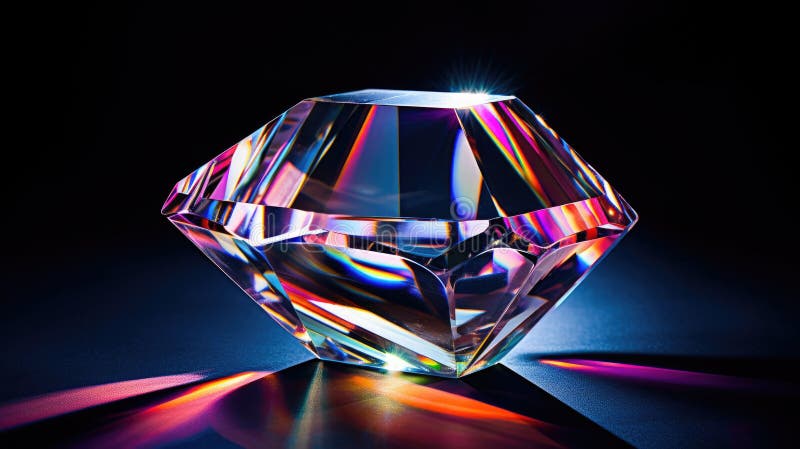 Light Refracted in the Edges of a Crystal Glass on Black Background ...