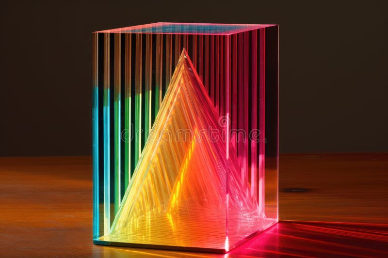 Light Refracting through a Glass Object Creating a Rainbow Spectrum ...