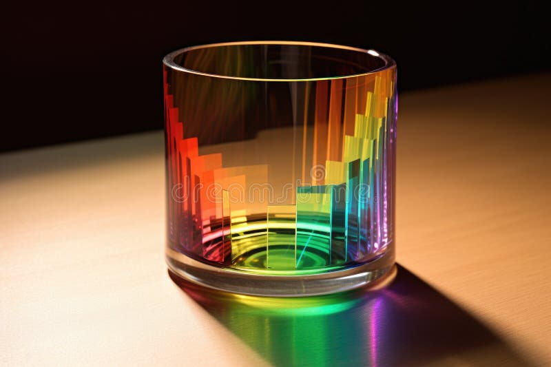 Light Refracting through a Glass Object Creating a Rainbow Spectrum ...