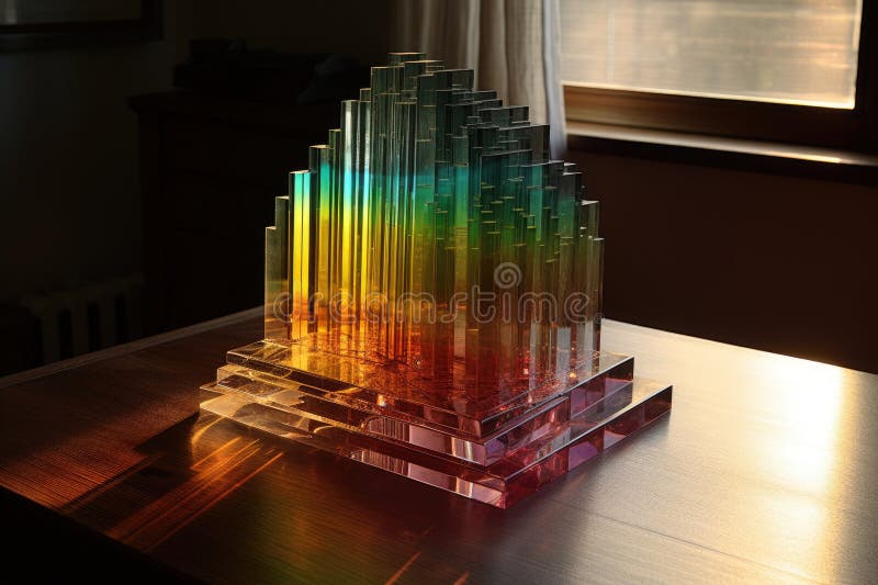 Light Refracting through Glass Sculpture Stock Illustration ...