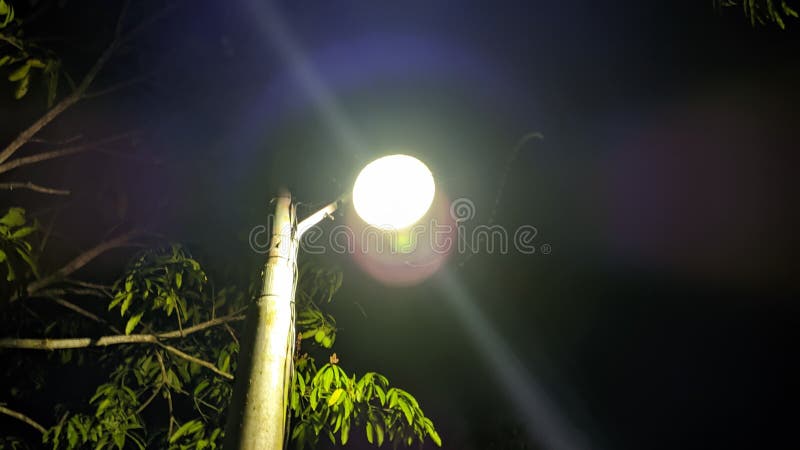 Light Refraction Beautiful Street Lamp Stock Image - Image of leaf ...