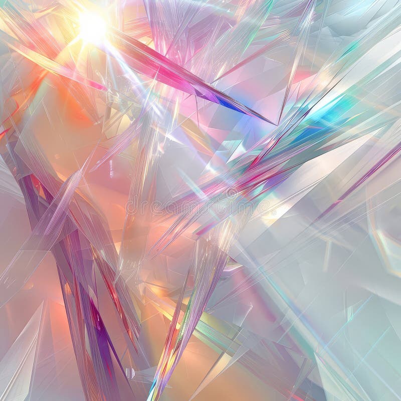 Light Refracts through Crystals Creating a Vibrant Rainbow Stock ...