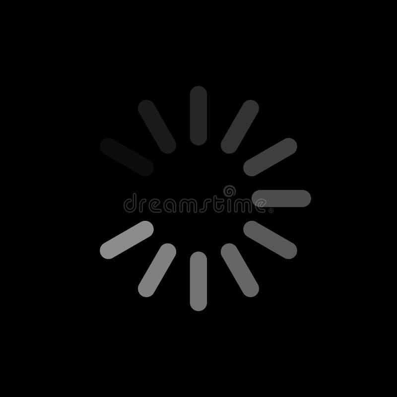 Light Refresh Icon on Dark Background. Loading in Progress Sign Stock ...