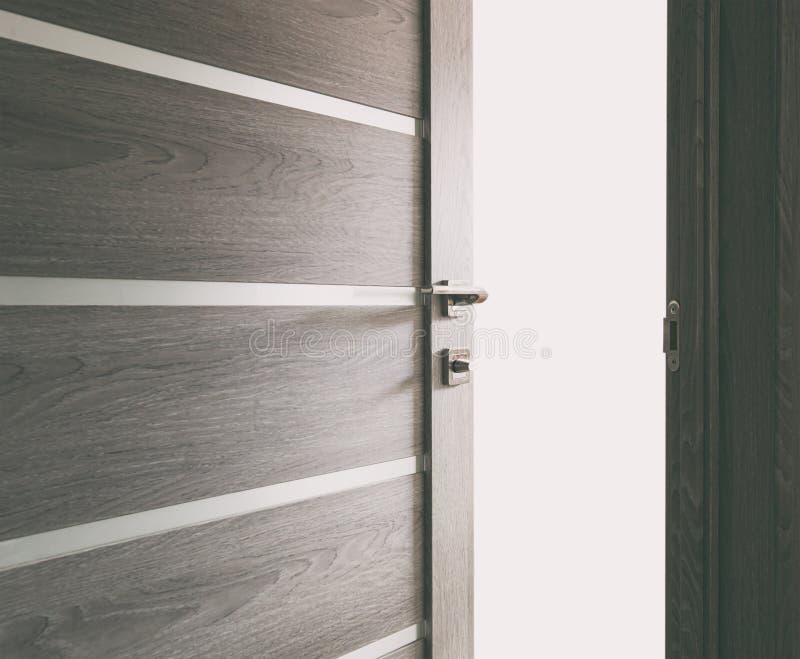 The Light Revealing through the Half Open Wooden Door Stock Image ...