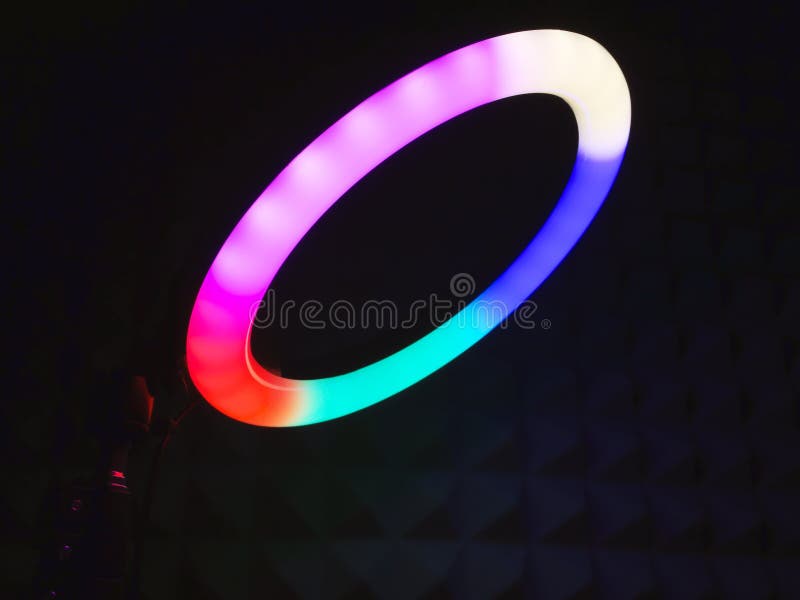 The Light of the Ring RGB Lamp, a Close-up Shot. Ring Lamp Stock Image ...