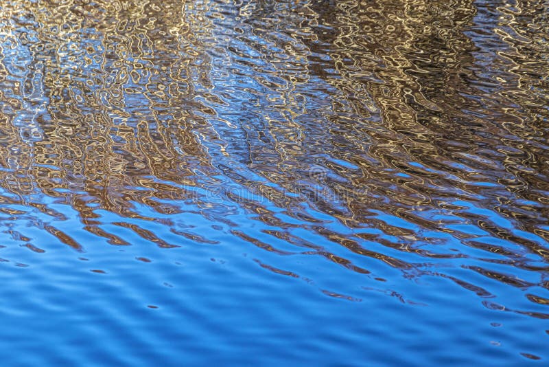 Light Ripples on the Surface of the Lake with an Abstract Reflection of ...