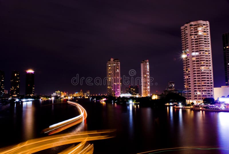 Light on the river stock photo. Image of thailand, boat - 13422128