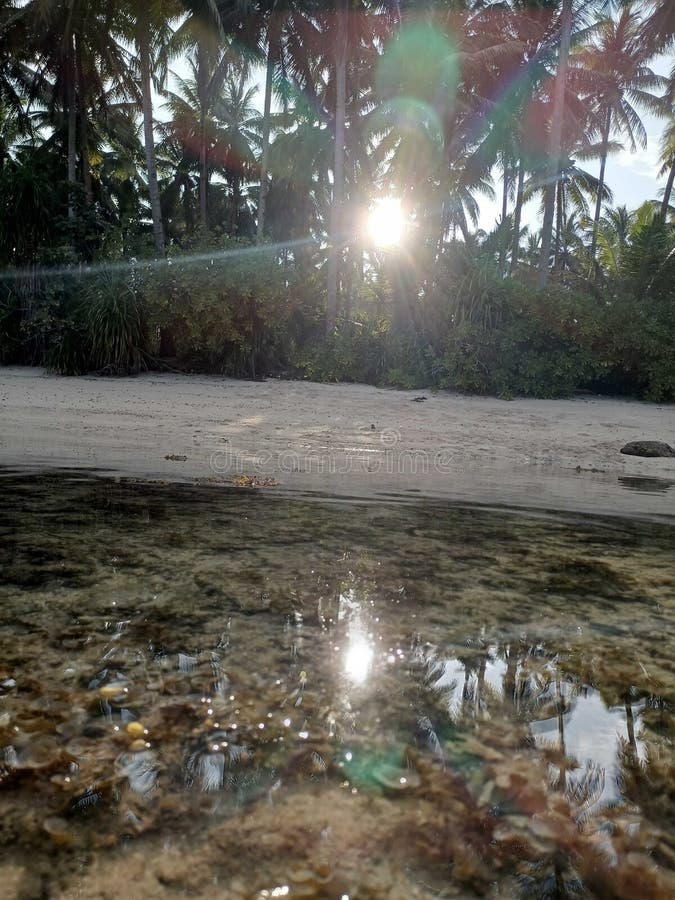 Light on the Rock that Soothes the Heart on the Beach Stock Image ...