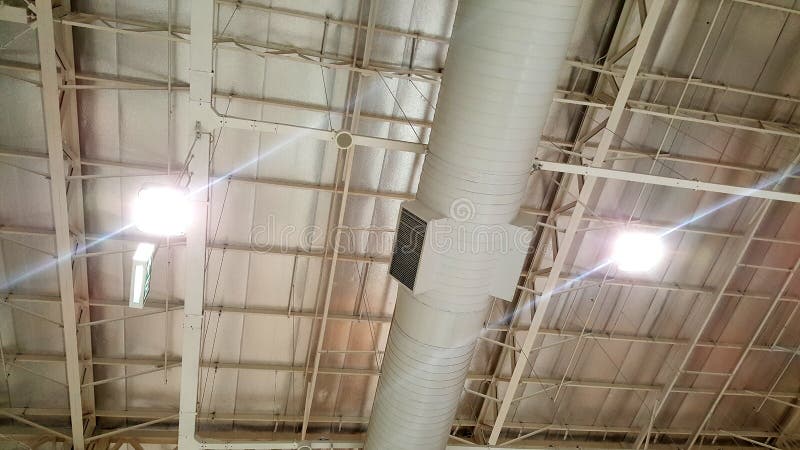 Light on Roof Inside the Big Hall Stock Image - Image of lamp ...
