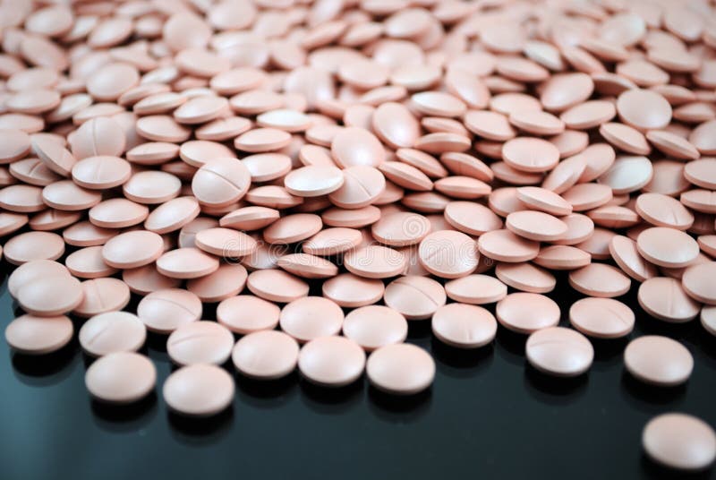 Rose round tablets stock photo. Image of medicine, closeup - 112380478