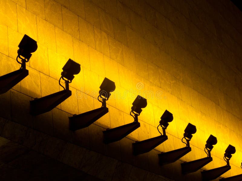 Light Row with Shallow Depth of Field Stock Image - Image of flow ...