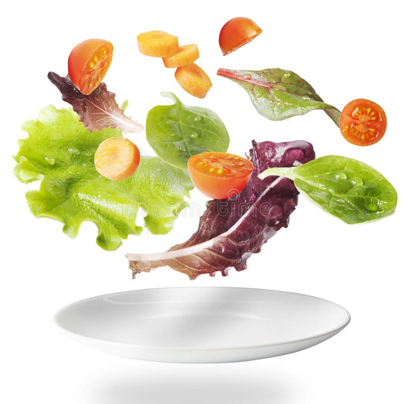 Light Salad with Floating Vegetables Stock Image - Image of meal ...