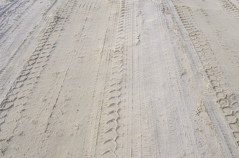 Light Sand Tire Tracks Horizontal Photo Road Stock Image - Image of ...
