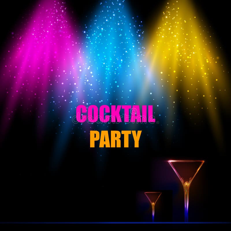 Cocktail Neon Design Menu Background Stock Vector - Illustration of ...