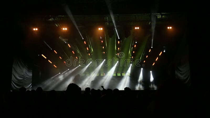 Light Scene in Large Stadium at Rave Party Stock Video - Video of ...