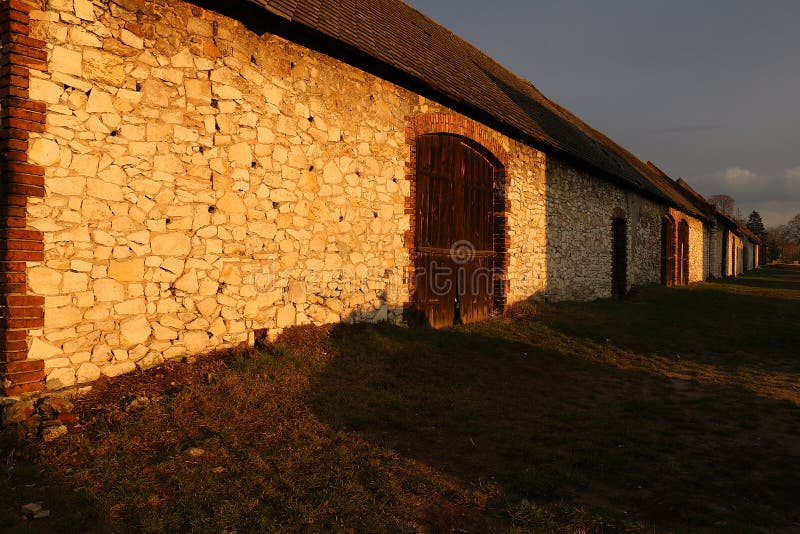 Old Barn in a Small Village in Poland, at Sunset Stock Image - Image of ...