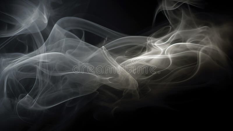 Light and Shadow As a Single Line of Gray Smoke Delicately Drift ...