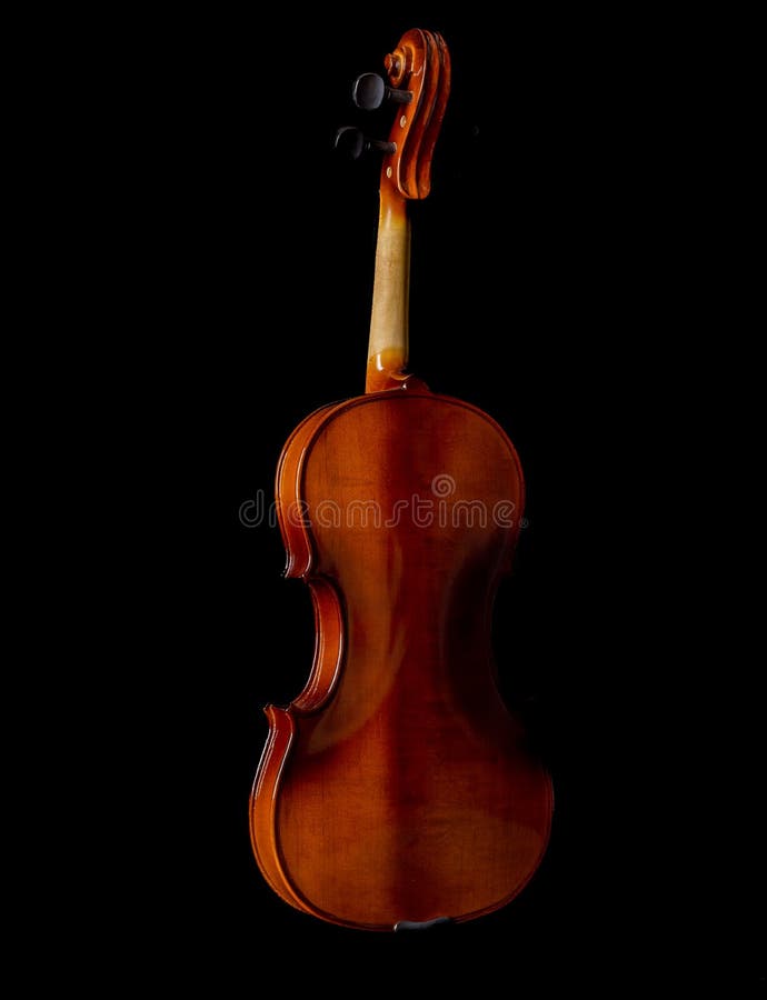 Light and Shadow on the Back of the Violin Isolated on a Black ...