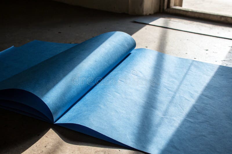 Light and Shadow on the Blue Paper Stock Illustration - Illustration of ...