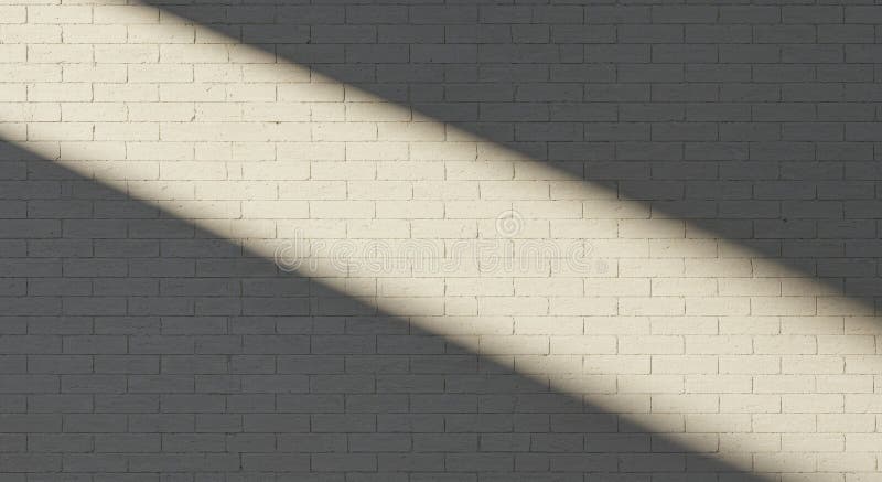 Light and Shadow on Brick Wall Diagonal Sunlight Illuminates a Section ...