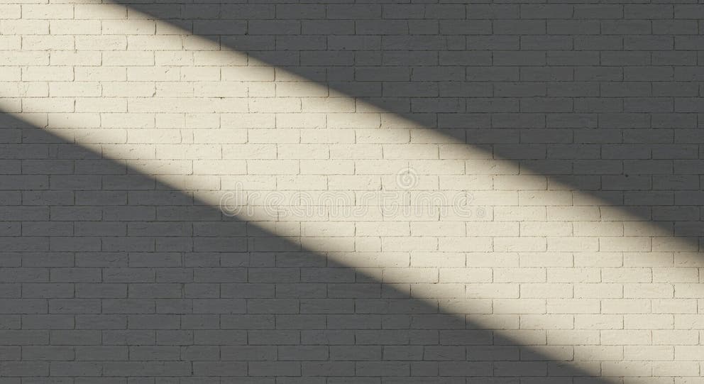 Light and Shadow on Brick Wall Diagonal Sunlight Illuminates a Section ...