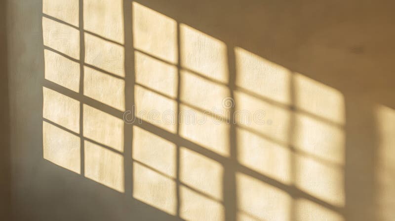Light and Shadow Cast by a Window on a Cream Wall Stock Illustration ...
