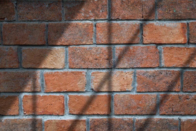 Light and Shadow Concept on Red Brick Cement Stock Photo - Image of ...