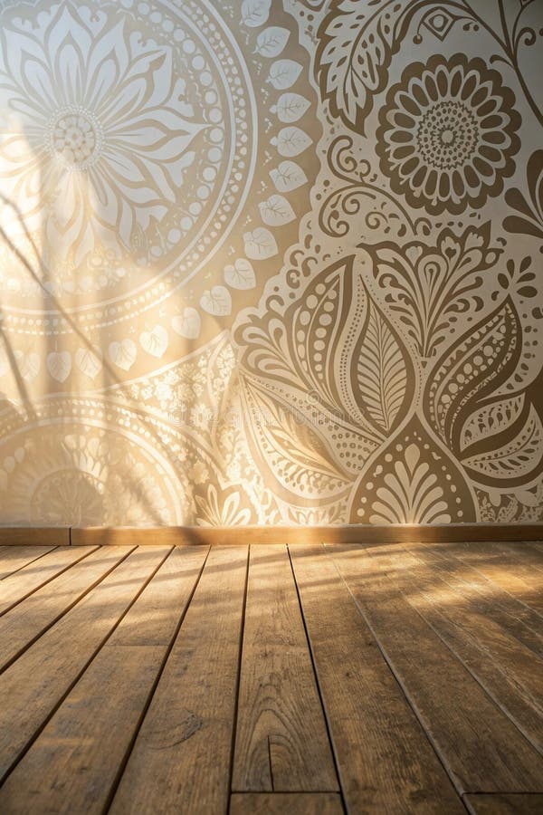 Light and Shadow Decorative Room Background Wooden Floor Abstract ...
