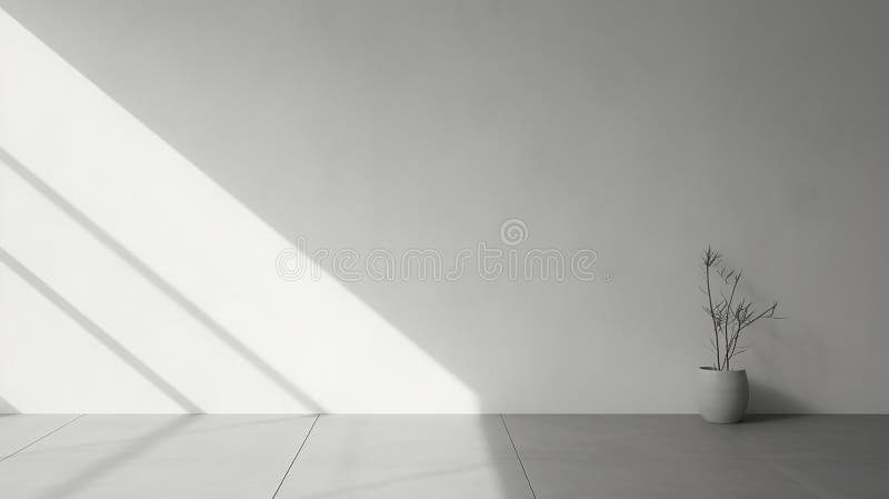 Light and Shadow on Light Gray Wall. Generative AI Stock Illustration ...