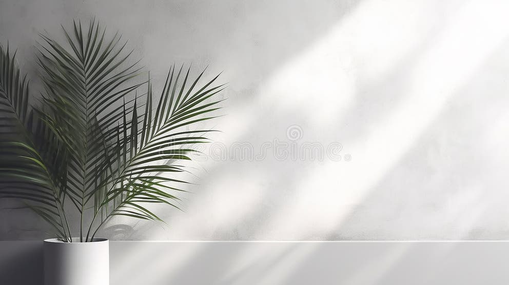 Light and Shadow on Light Gray Wall. Generative AI Stock Illustration ...