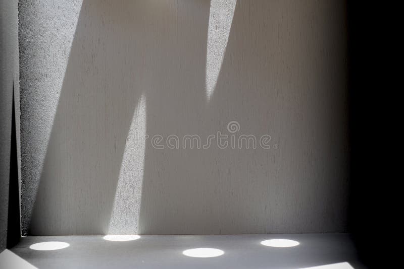 Light and Shadow Lines on the Background in a Gray Room, Empty S Stock ...
