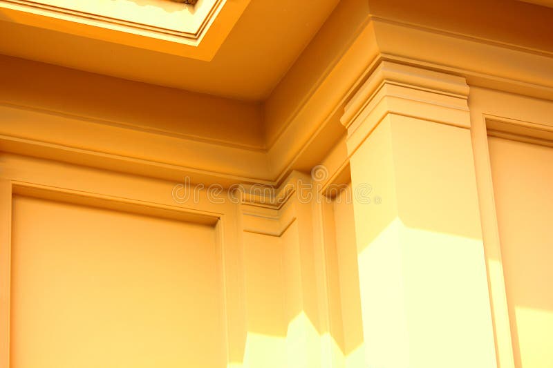 Light and Shadow on an Old Building the Corner Design Create Different ...