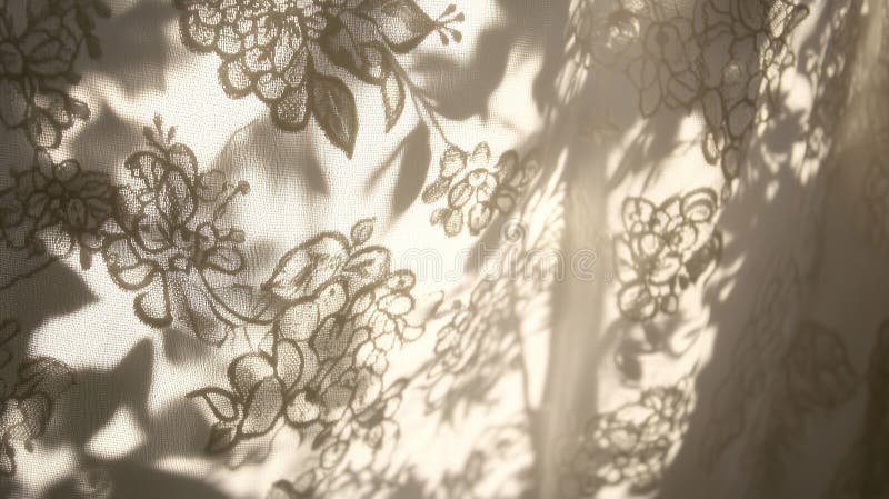 The Light and Shadow Pattern of a Lace Curtain Casting Intricate ...