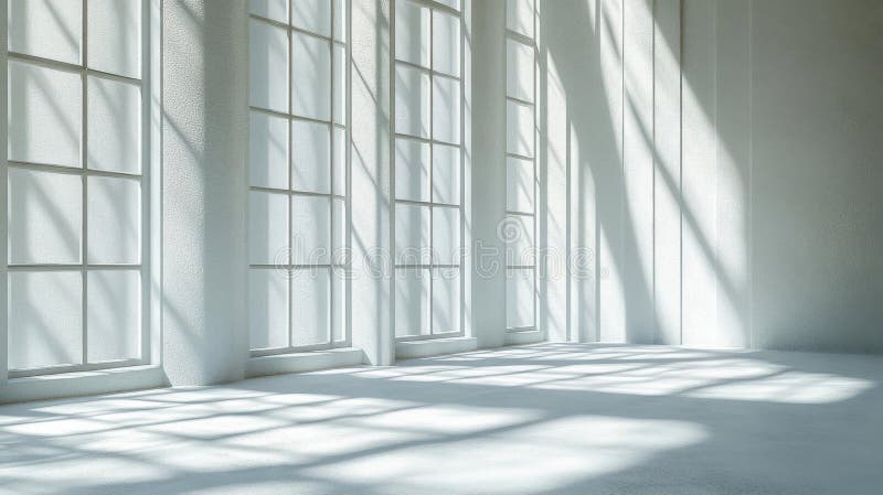 Light and Shadow Play on White Walls with Sunlight Theme Concept Stock ...