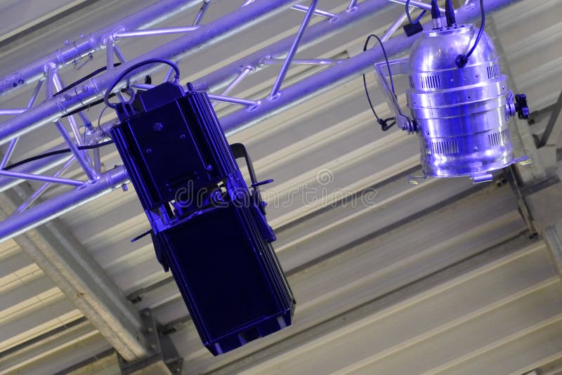 Light and a Shadow of Stage Reflector Stock Image - Image of glow ...