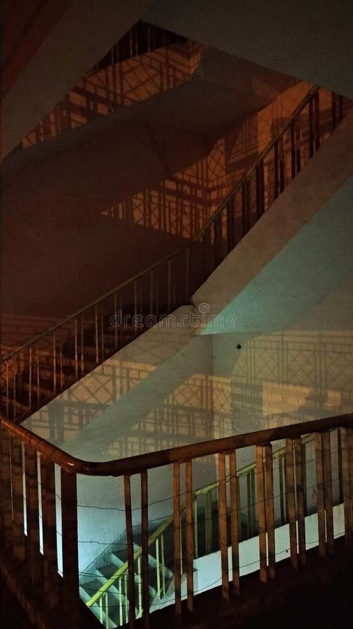 The Light and Shadow, Staircase, Railing Stock Image - Image of iron ...