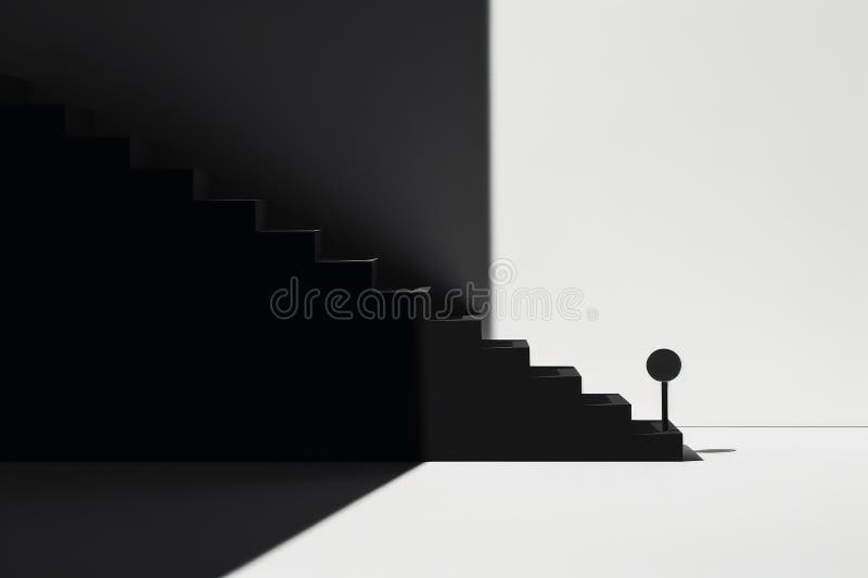Light and Shadow Stairs Concept Stock Illustration - Illustration of ...