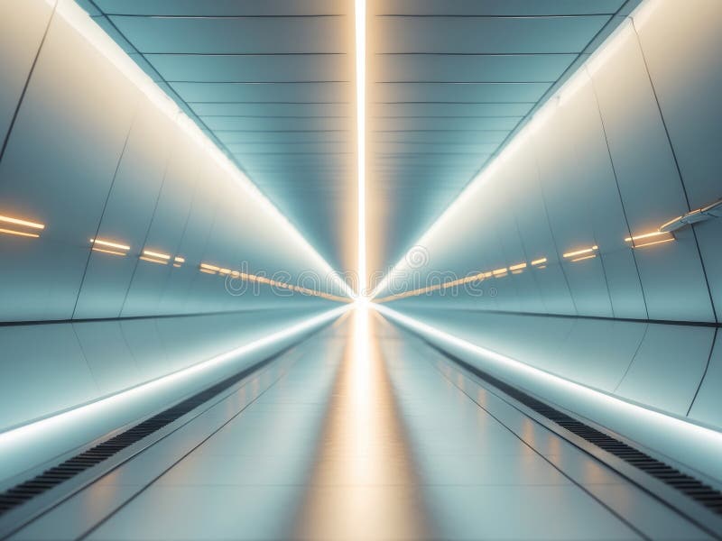 The Light and Shadow Tunnel of Future Technology Stock Image - Image of ...