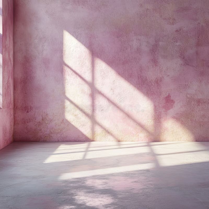 Light and Shadow on the Wall. 3d Illustration. Vintage Background Stock ...