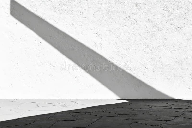 Light and Shadow on White Wall Abstract Monochrome Image Showcasing ...