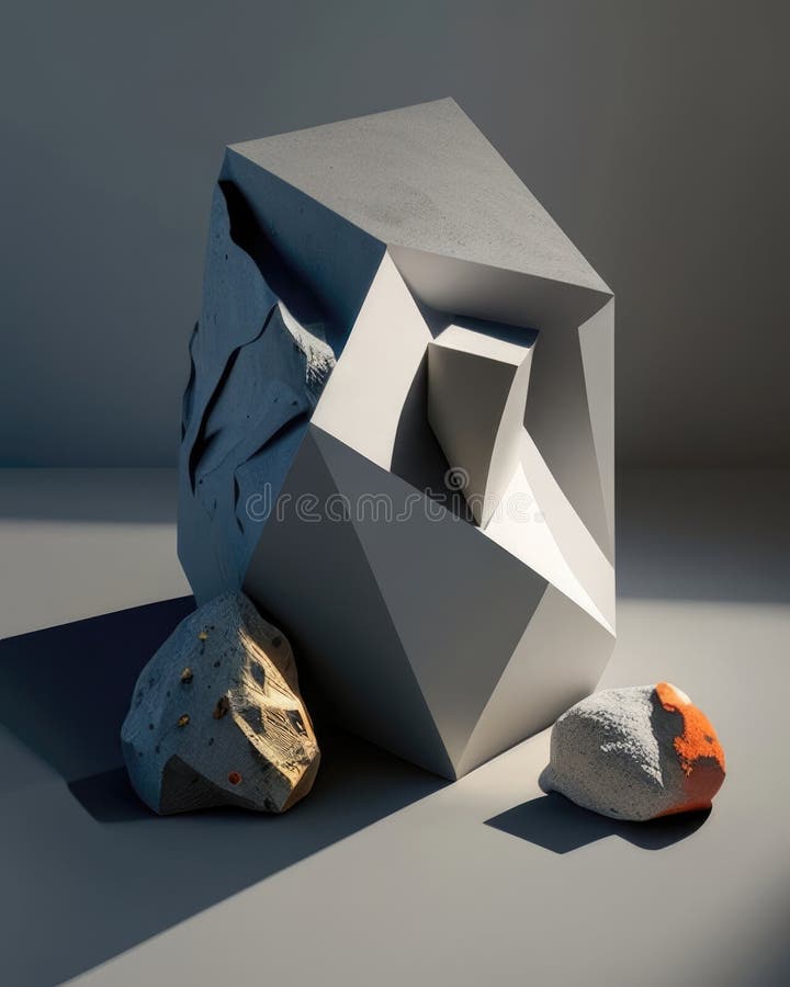 Light and Shadows Creating a Unique Texture. Podium, Empty Showcase for ...