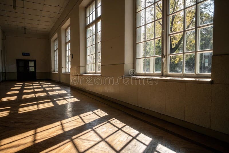 Light and Shadows from Window on Floor and Walls Stock Illustration ...