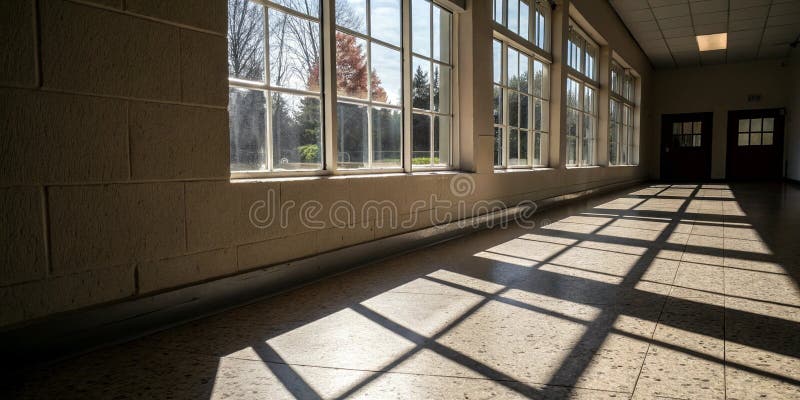 Light and Shadows from Window on Floor and Walls Stock Illustration ...