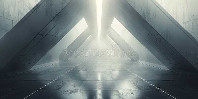 Light Shines through a Modern Buildings Abstract Structure Stock ...