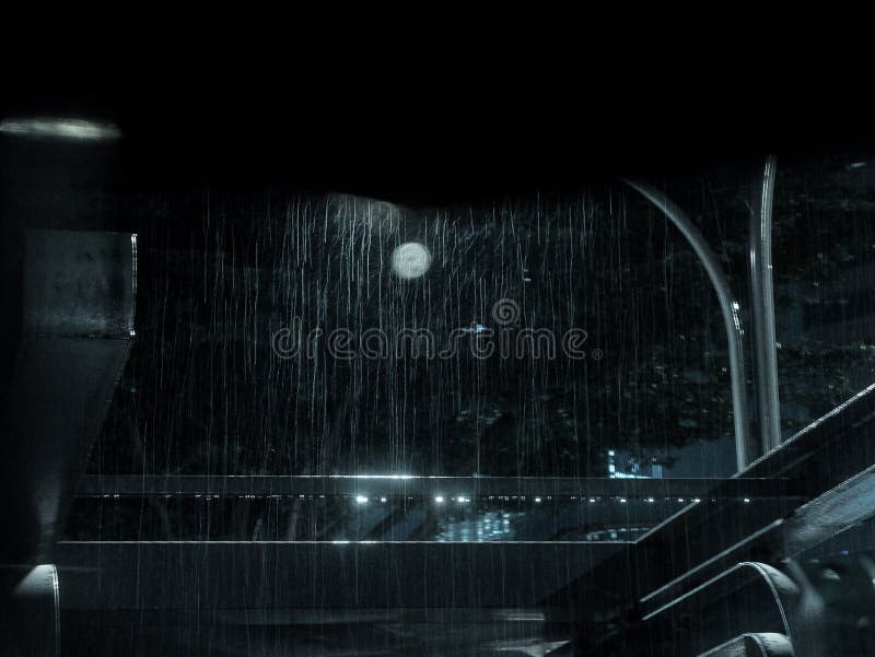 Heavy Rain Falling Down on the Street Stock Photo - Image of street ...