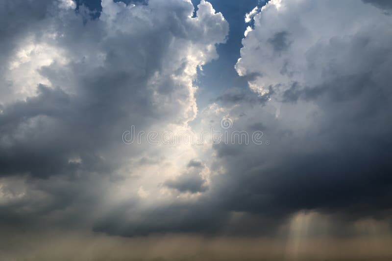 Light Shines through Storm Clouds before a Storm is Coming Stock Image ...