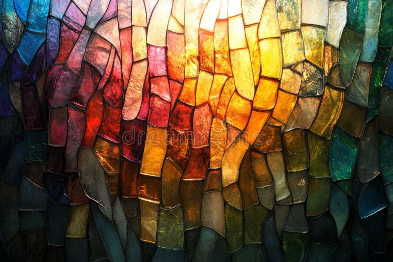 Light Shining through a Colorful Stained Glass Window, Creating ...